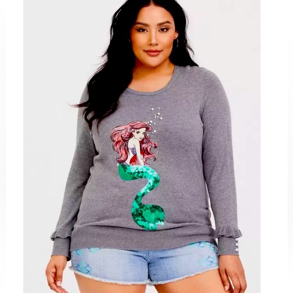 torrid | Sweaters | Torrid Disney The Little Mermaid Ariel Sequin Pearl ...